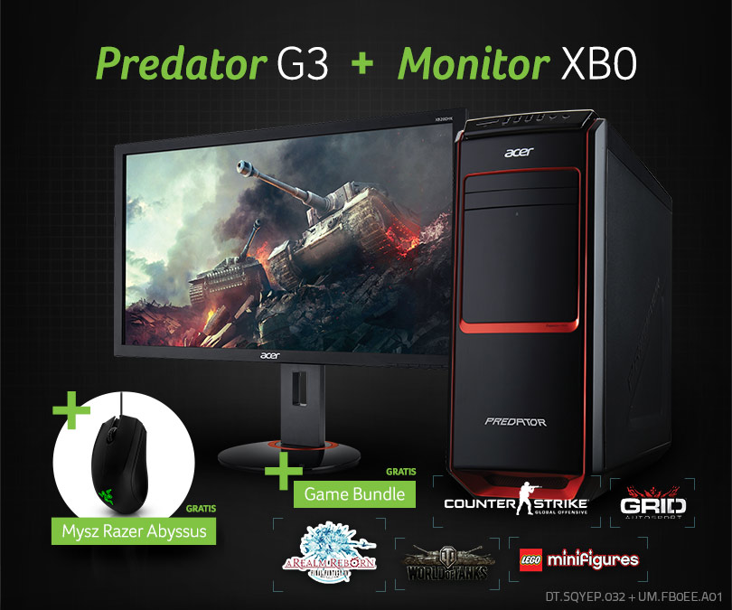 Zestaw: Predator G3 + monitor Predator XB270
